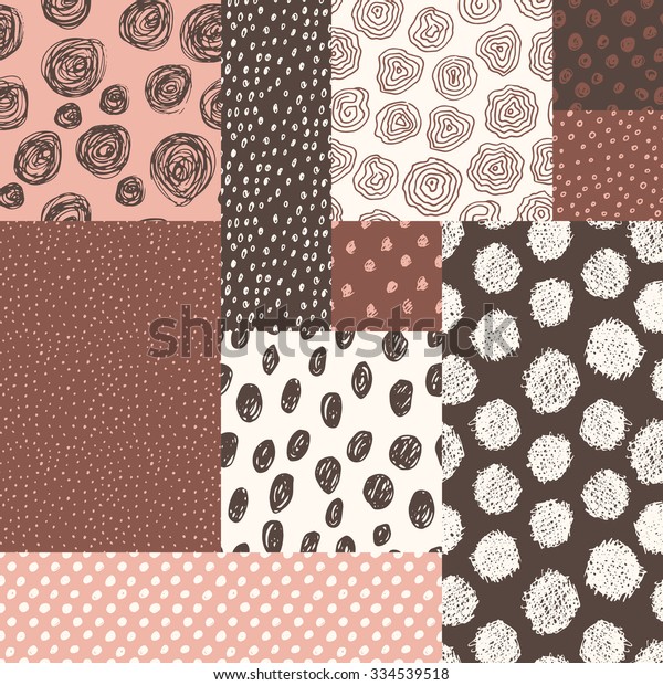 Handdrawn Geometric Marker Pattern Collection Set Stock Vector (Royalty ...