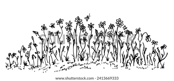 Hand-drawn Simple Vector Drawing Black Outline Stock Vector (Royalty ...