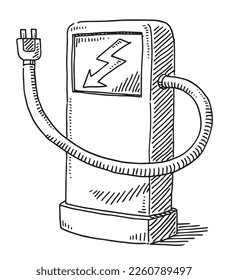Handdrawn Vector Drawing Charge Column Electric Stock Vector (Royalty ...