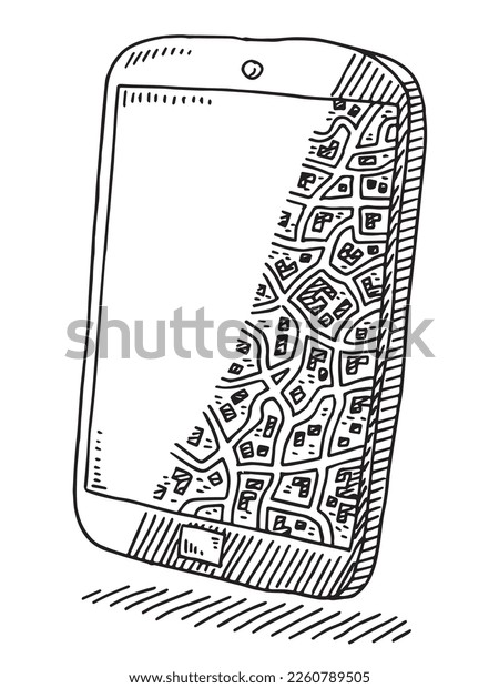 Handdrawn Vector Drawing City Map On Stock Vector (Royalty Free ...