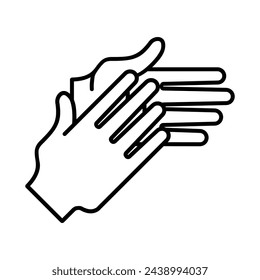 Hands Clapping Applause Linear Vector Illustration Stock Vector (Royalty Free) 2438994037 ...