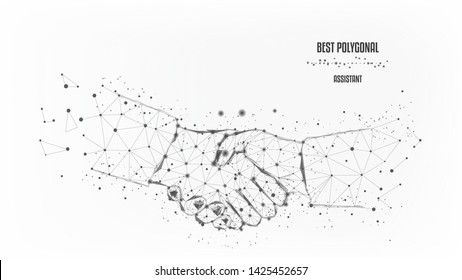 Handshake Triangles Luminous Points Concept Successful Stock Vector ...