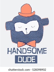 Handsome Dude Monkey Head Drawing Baby: vector de stock (libre de ...
