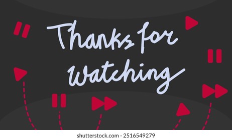Handwritten Thanks Watching Floating Button End Stock Vector (Royalty Free) 2516549279 ...