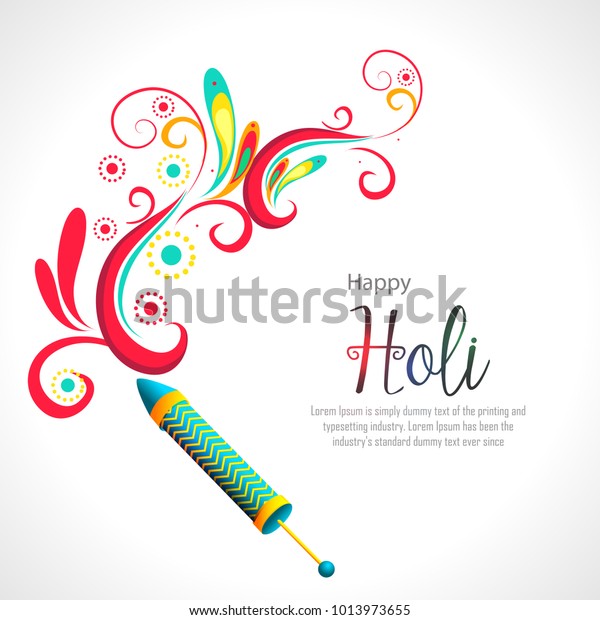 Happy Holi Vector Elements Card Design Stock Vector (Royalty Free ...