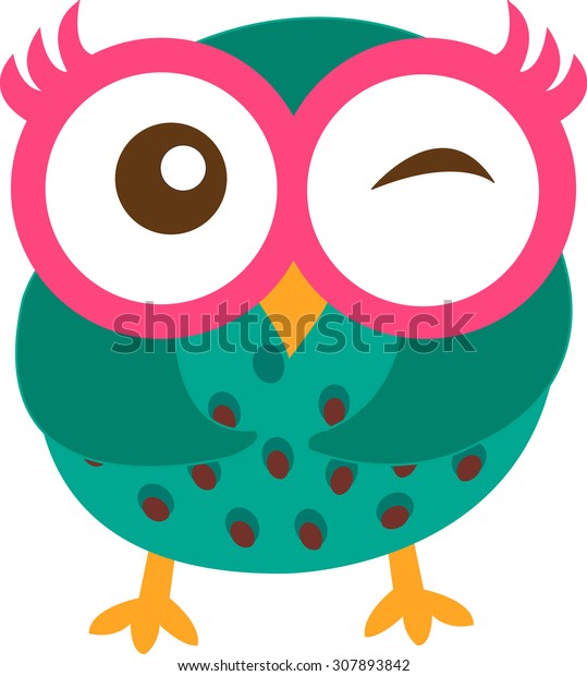 Happy Owl Cartoon Vector Stock Vector (Royalty Free) 307893842 ...