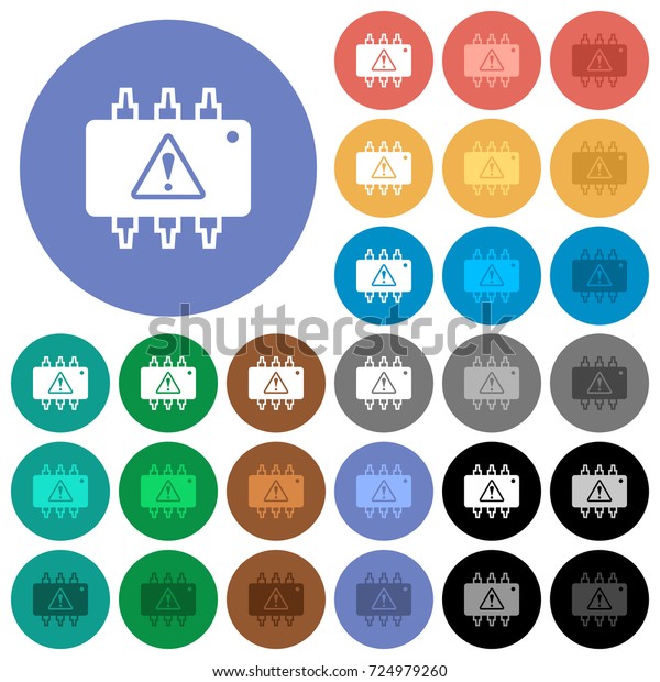 Hardware Malfunction Multi Colored Flat Icons Stock Vector (Royalty ...