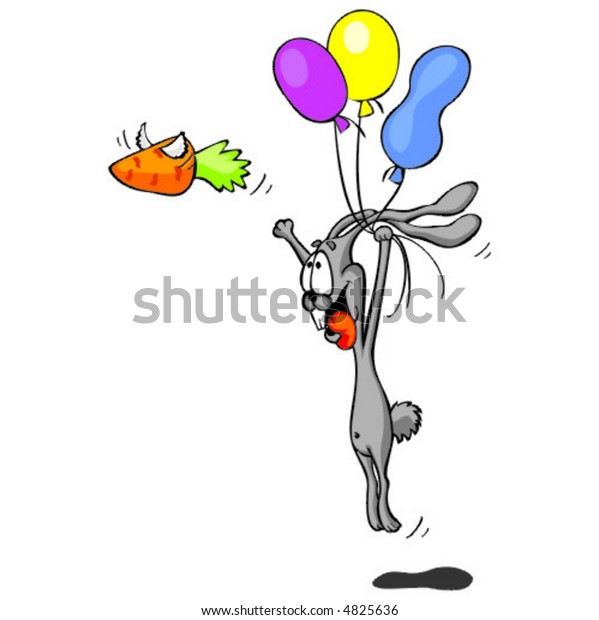 Hare Flying Carrots Stock Vector (Royalty Free) 4825636 | Shutterstock