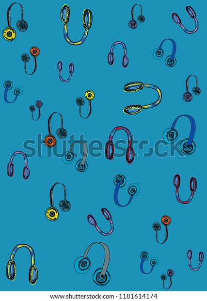 Headphones Pattern Vector Illustration Stock Vector (Royalty Free ...