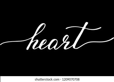 Heart Handwritten Text Vector Script Modern Stock Vector (Royalty Free ...