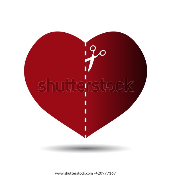 Heart Scissors Vector Love Heart Stock Vector (Royalty Free) 420977167 ...