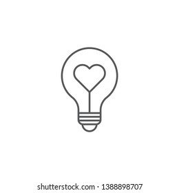 Heart Shape Light Bulb Vector Icon Stock Vector (Royalty Free ...