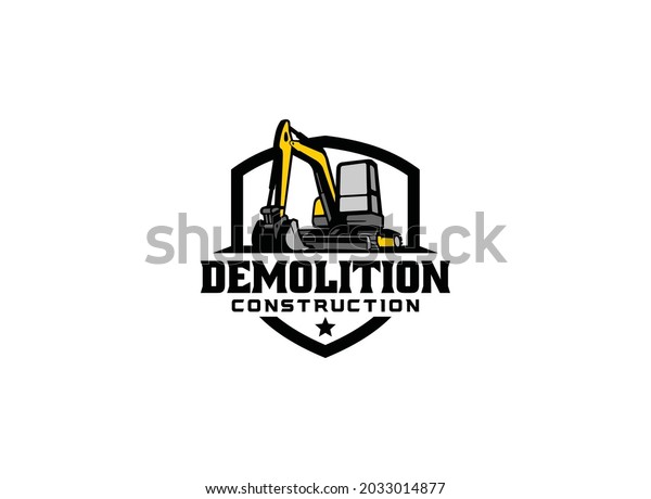 Heavy Equipment Logo Vector Construction Company Stock Vector (Royalty ...