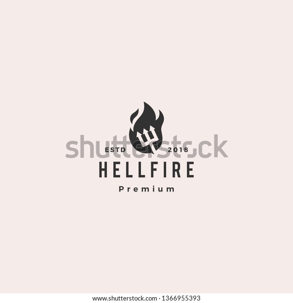 Hell Fire Pitchfork Logo Vector Icon Stock Vector (Royalty Free ...