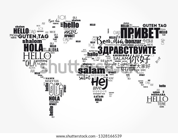 Hello Different Languages Word Cloud World Stock Vector (Royalty Free ...