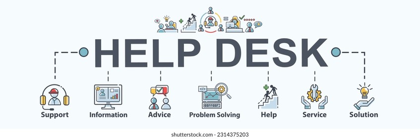 Help Desk Banner Web Icon Organization Stock Vector (Royalty Free) 2314375203 | Shutterstock