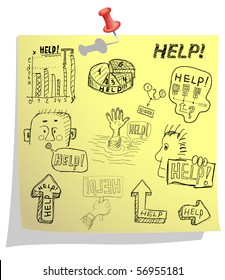 Help Doodle Icon Set: vector de stock (libre de regalías) 56955181 ...