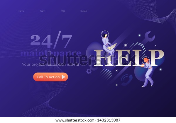 Help Maintenance Customer Support Vector Header Stock Vector (Royalty ...