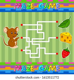 Help Mouse Find Right Path Cheese Stock Vector (Royalty Free ...