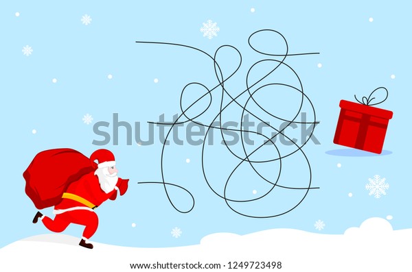 Help Santa Claus Find Present Christmas Stock Vector (Royalty Free ...