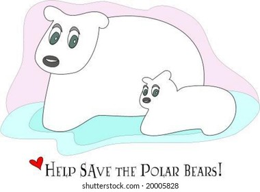 Help Save Polar Bears Vector Stock Vector (Royalty Free) 20005828 ...