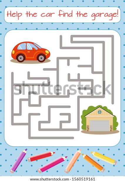 Help Small Car Find Garage Educational Stock Vector (Royalty Free ...