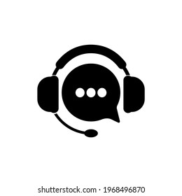 Customer Service Logo Headphone Chat Icon Stock Vector (Royalty Free ...