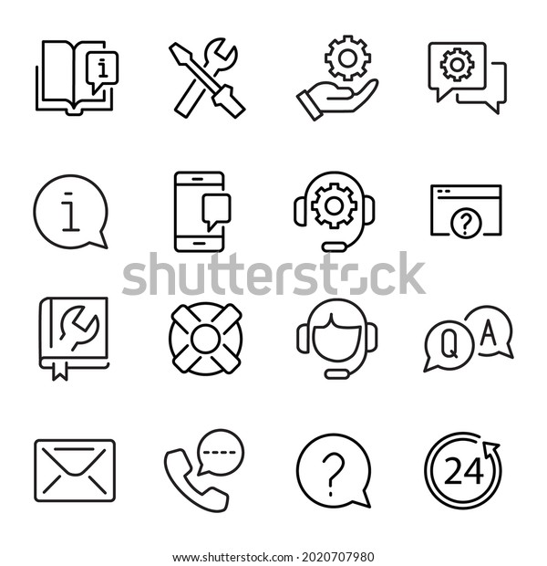 Help Support Icon Set Help Support Stock Vector (Royalty Free ...