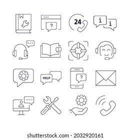 Help Support Icons Set Help Support Stock Vector (Royalty Free ...