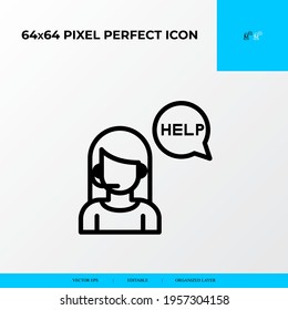 Help Support Vector Line Icon Style Stock Vector (Royalty Free ...