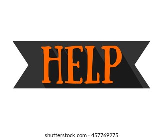 Help Text Icon Typography Typographic Creative Stock Vector (Royalty ...
