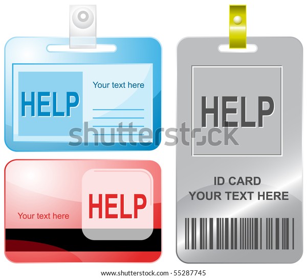 Help Vector Id Cards Stock Vector (Royalty Free) 55287745 | Shutterstock