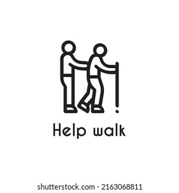 Help Walk Vector Icon Logo Stock Vector (Royalty Free) 2163068811 ...