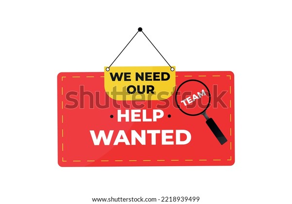 Help Wanted Label Design Vector Stock Vector (Royalty Free) 2218939499 ...