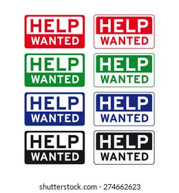 Help Wanted Sign Vector Set Stock Vector (Royalty Free) 274662623 ...