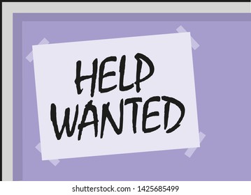 Help Wanted Square Sticker Vector Illustration Stock Vector (Royalty ...