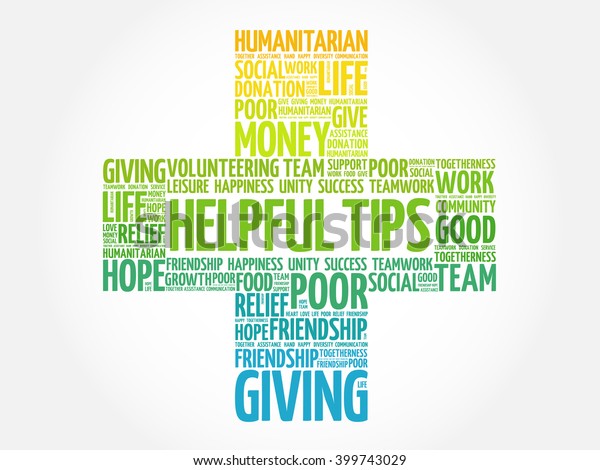 Helpful Tips Word Cloud Collage Cross Stock Vector (Royalty Free ...