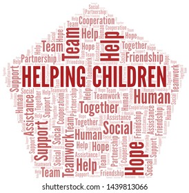 Helping Children Word Cloud Vector Made: เวกเตอร์สต็อก (ปลอดค่า ...