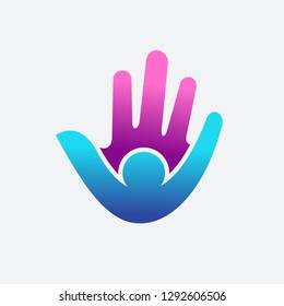 Colorful Hand Logo Vector Design Template Stock Vector (Royalty Free ...