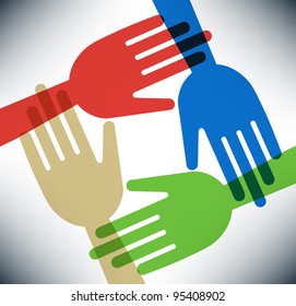 Helping Hands Connecting Concept Vector Stock Vector (Royalty Free ...