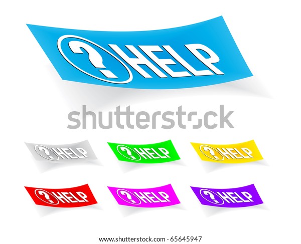 Helpstickers Stock Vector (Royalty Free) 65645947 | Shutterstock