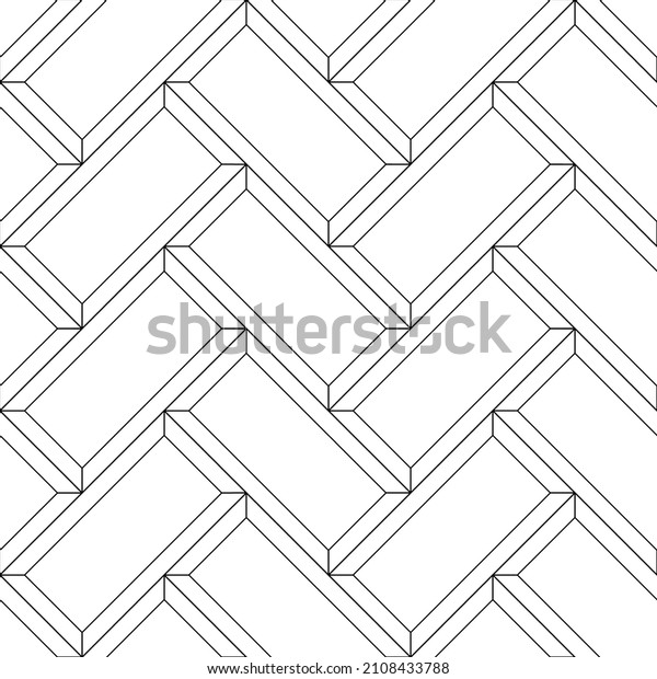 Herringbone Floor Seamless Pattern Outline Editable Stock Vector ...
