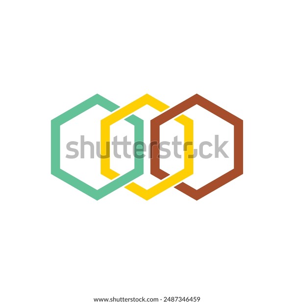 Hexagonal Chain Links Logo Tech Connection Stock Vector (Royalty Free ...