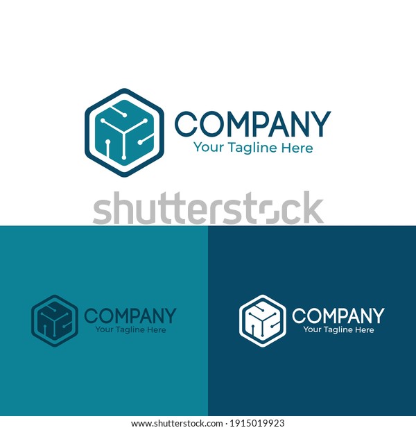 Hexagonal Connection Logo Vector Modern Simple Stock Vector (Royalty ...