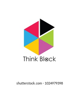 Hexagonal Logo Think Black Concept Logo Stock Vector (Royalty Free ...