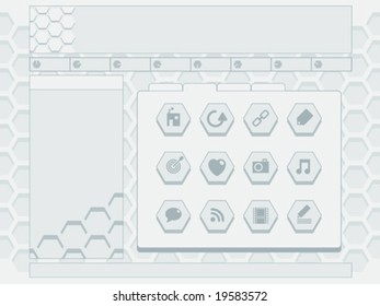 Hexagonal Web Elements Icons Grouped Separately Stock Vector (Royalty ...