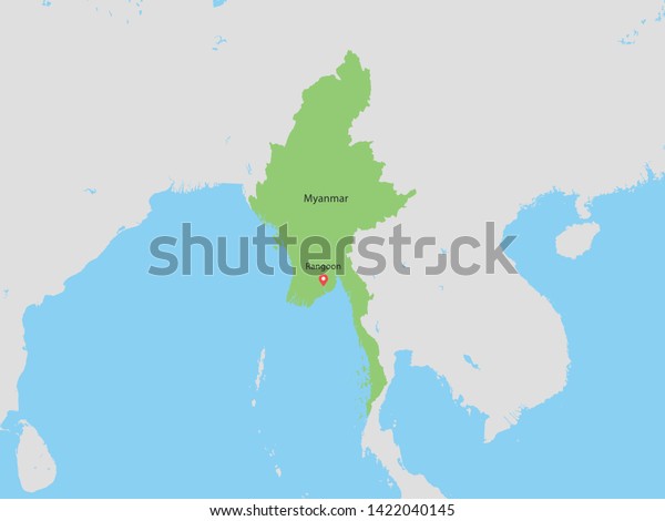 High Detailed Map Myanmar Capital Fully Stock Vector (Royalty Free ...