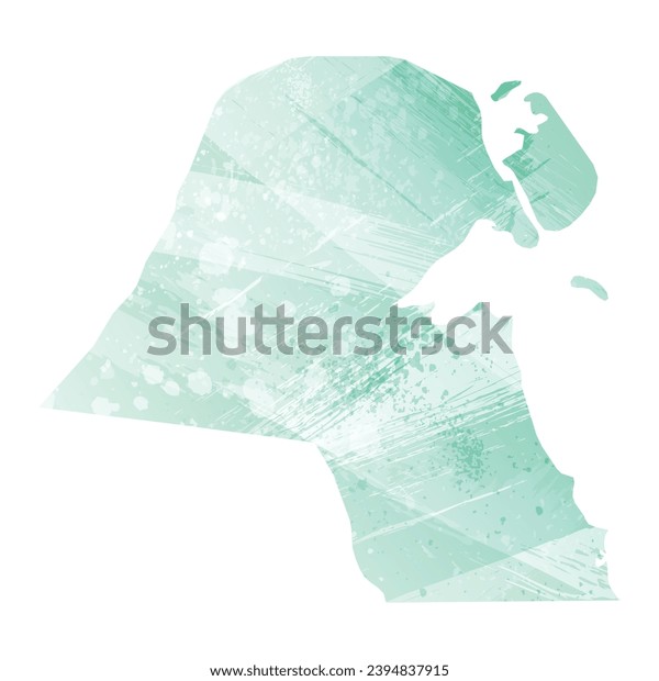 High Detailed Vector Map Kuwait Watercolor Stock Vector (Royalty Free ...
