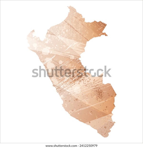 High Detailed Vector Map Peru Watercolor Stock Vector (Royalty Free ...
