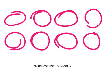 Highlight Oval Frames Hand Drawn Marker Stock Vector (Royalty Free ...